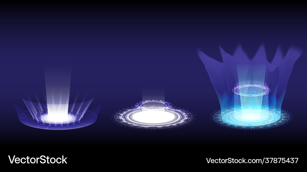 Abstract technology portal and hologram science Vector Image