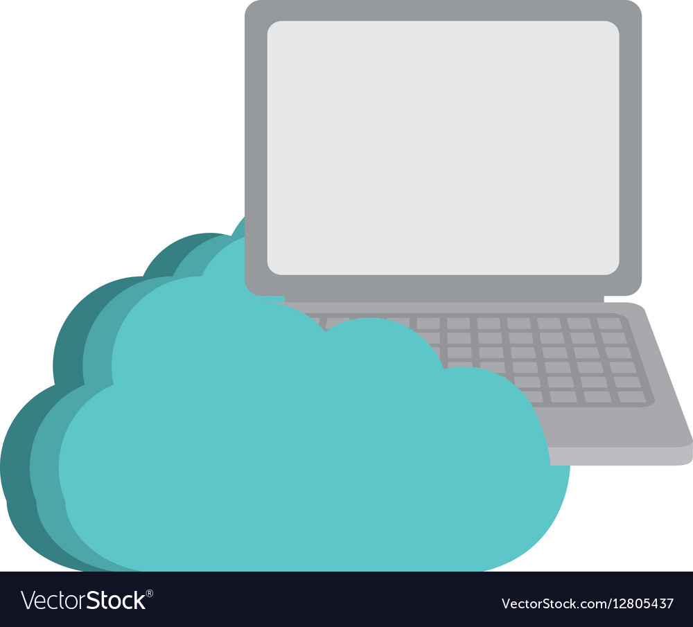 Cloud laptop system technology Royalty Free Vector Image