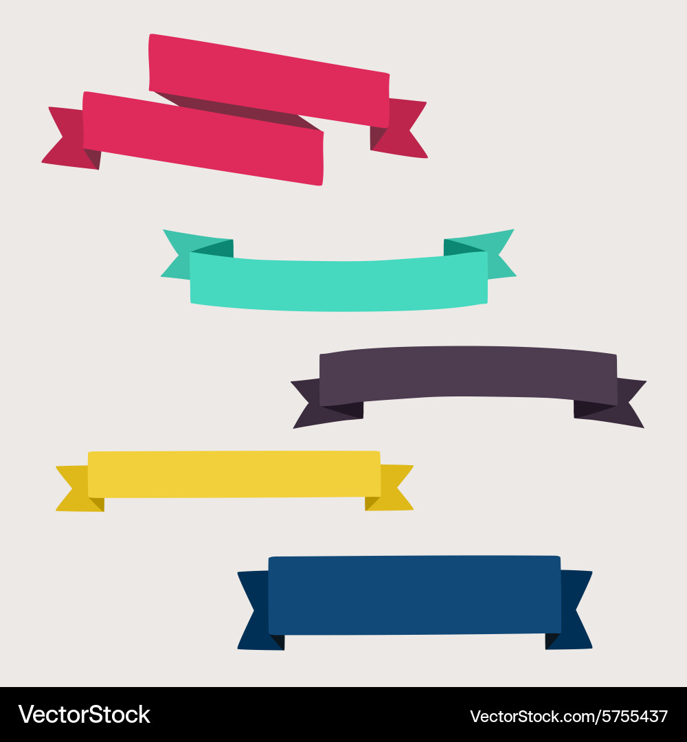 Colorful and decorated paper banners Royalty Free Vector