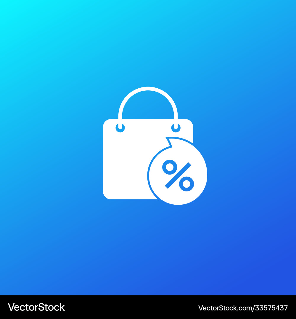 Discount sale icon with bag Royalty Free Vector Image