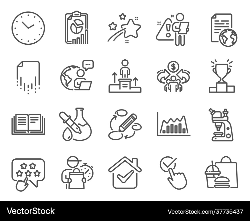 Education icons set included icon as sharing Vector Image