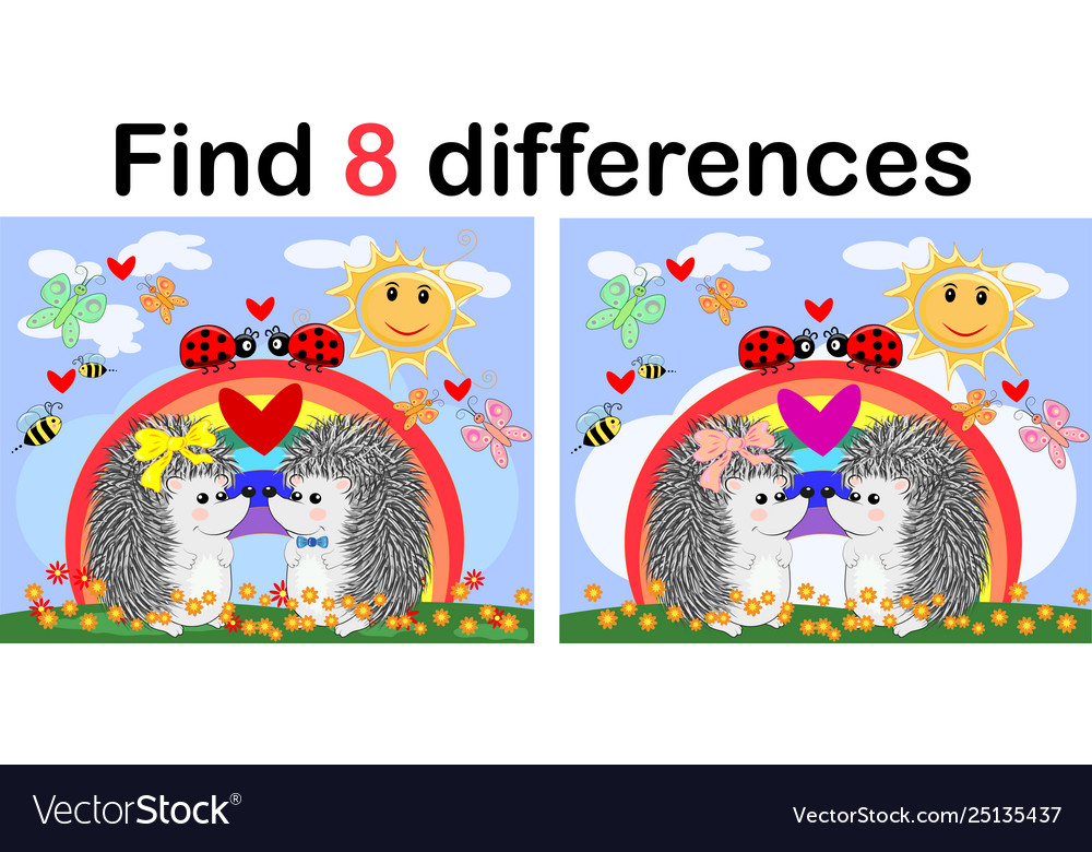 Find differences between pictures Royalty Free Vector Image