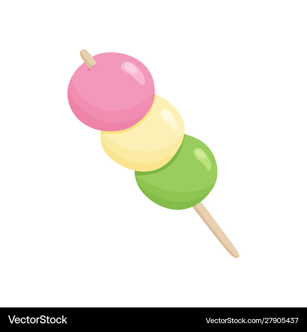 Flat japanese dango icon traditional asian Vector Image