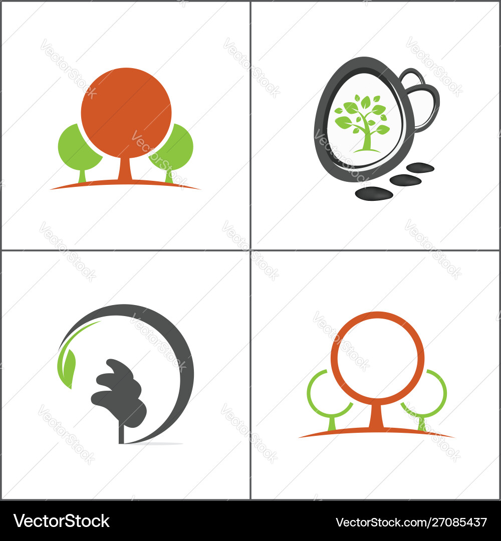 Health and care tree logo design Royalty Free Vector Image