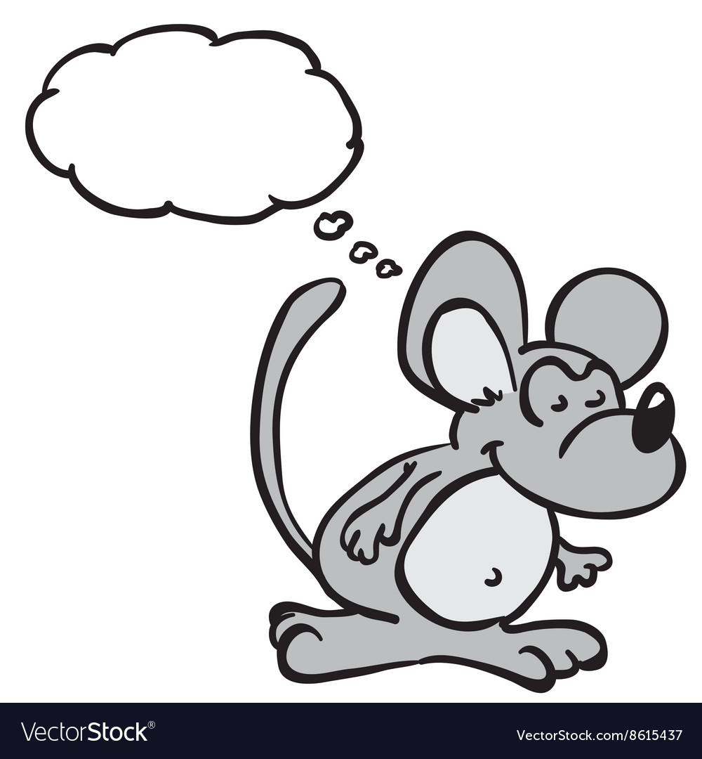 Mouse with thought bubble Royalty Free Vector Image