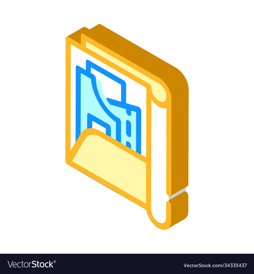 Pattern set folder isometric icon Royalty Free Vector Image