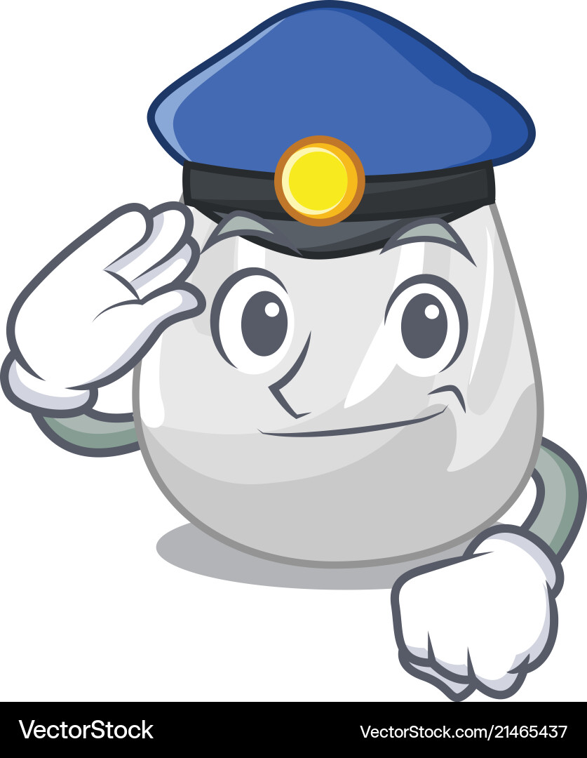 Police plastic bag character cartoon Royalty Free Vector