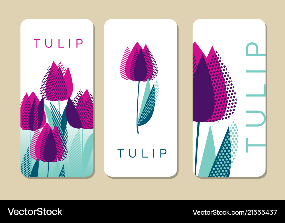 Purple tulip flowers on white backdrop Royalty Free Vector