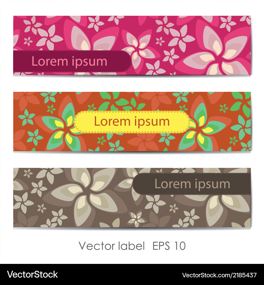 Set of three floral cards Royalty Free Vector Image