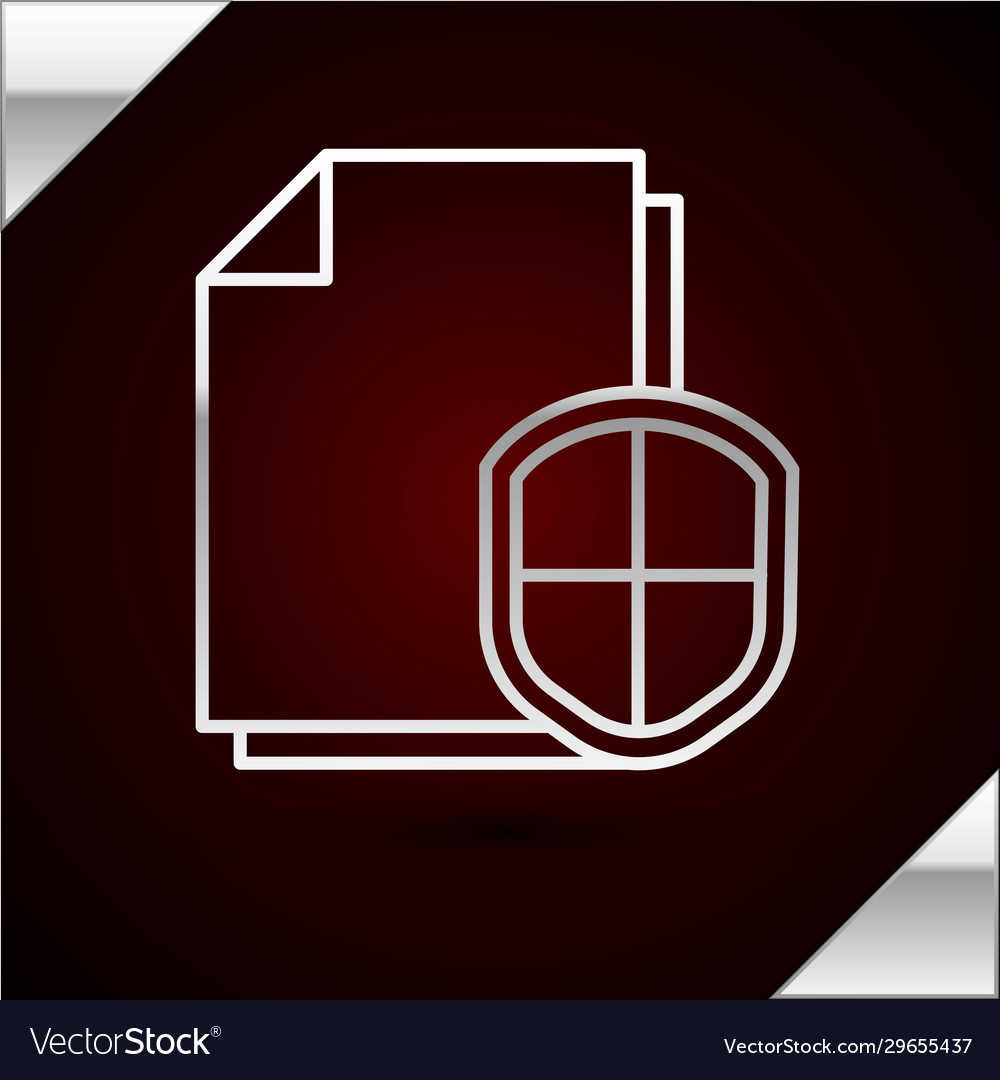 Silver line document protection concept icon Vector Image Silver line document protection concept icon Vector Image