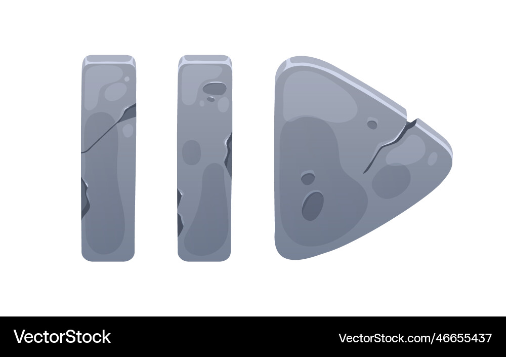Stone buttons design for game metal plates Vector Image