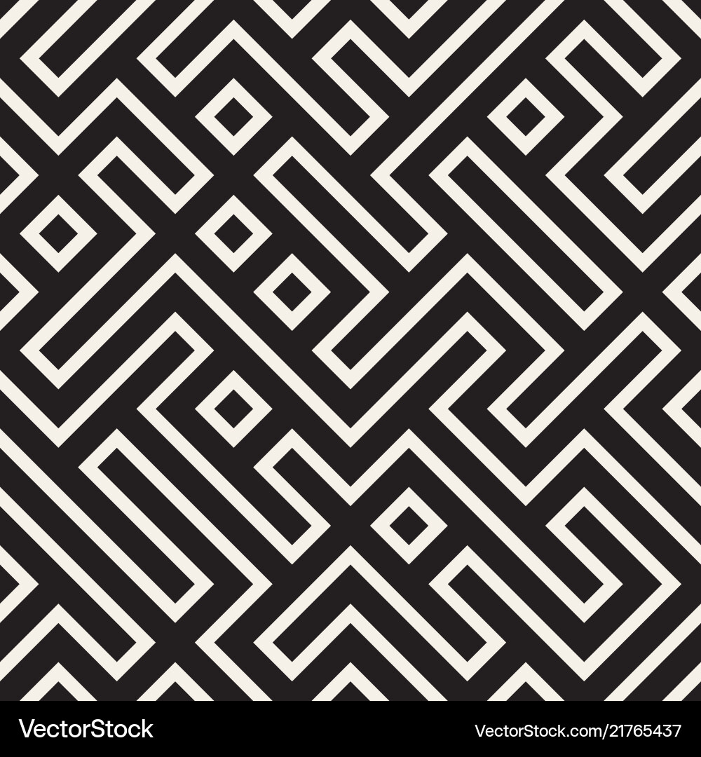 Stylish lines lattice ethnic monochrome texture Vector Image