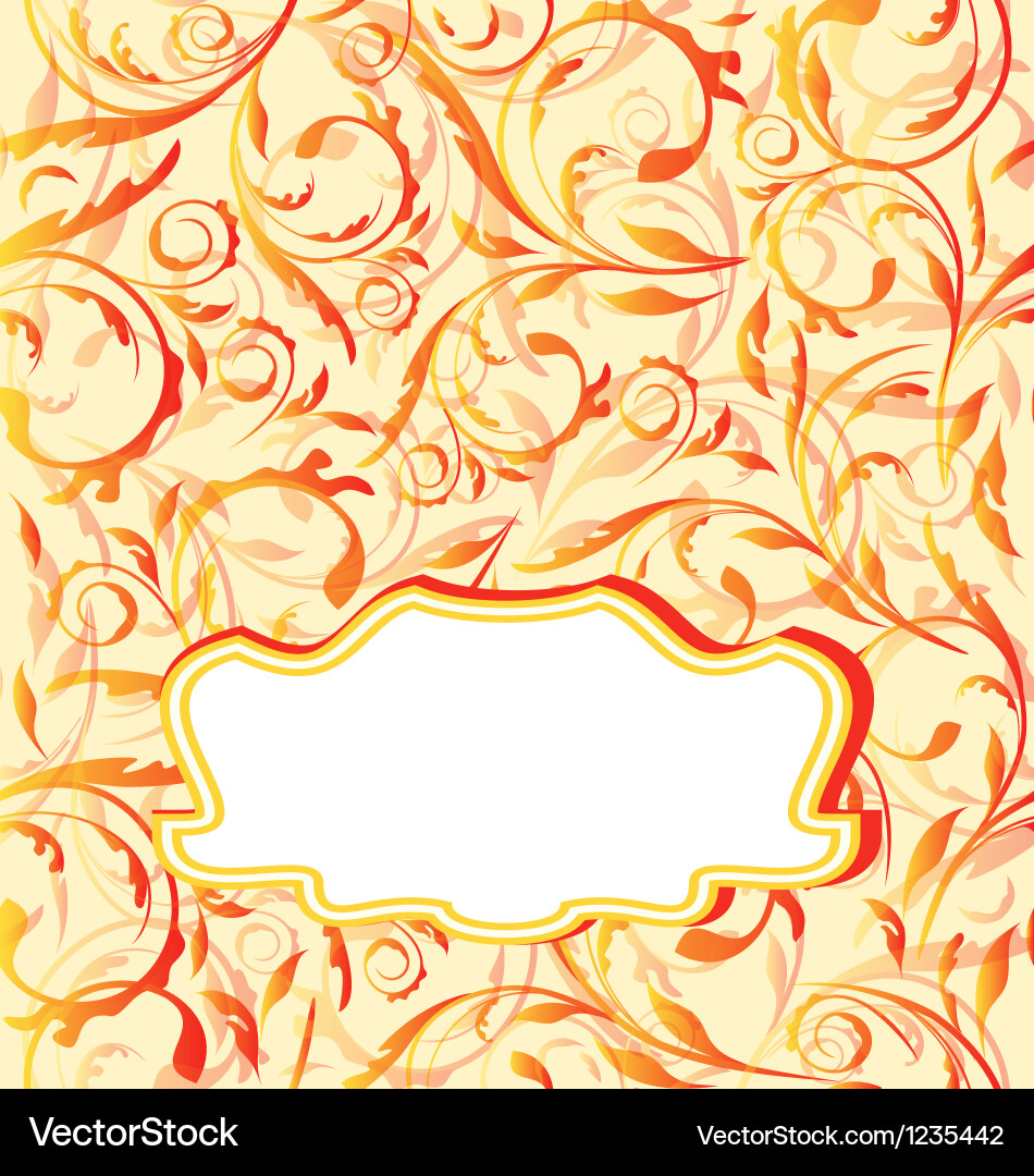 Autumn orange background seamless floral texture Vector Image