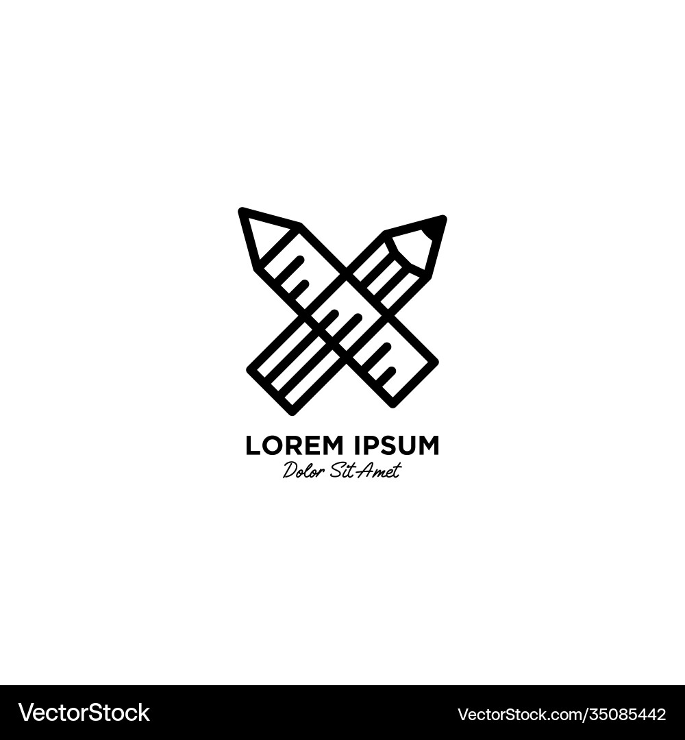 Education logo icon line outline monoline Vector Image