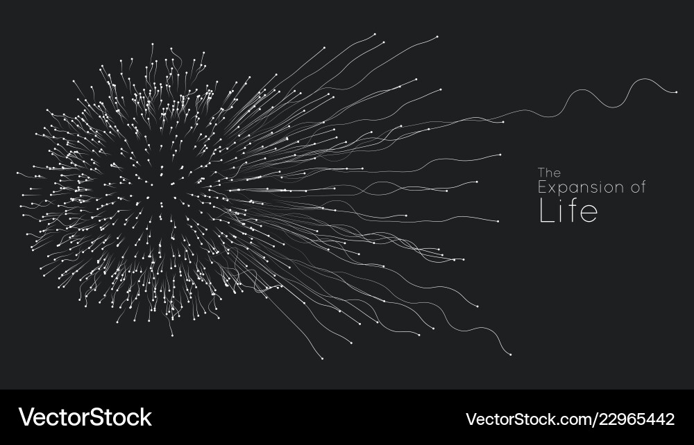 Expansion of life sphere explosion Royalty Free Vector Image
