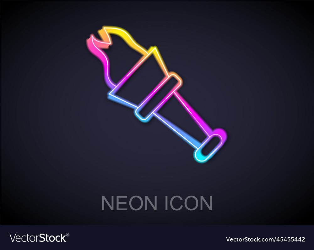 Glowing neon line torch flame icon isolated on Vector Image Glowing neon line torch flame icon isolated on Vector Image