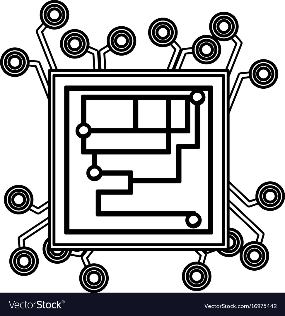 Microchip integrated circuit Royalty Free Vector Image