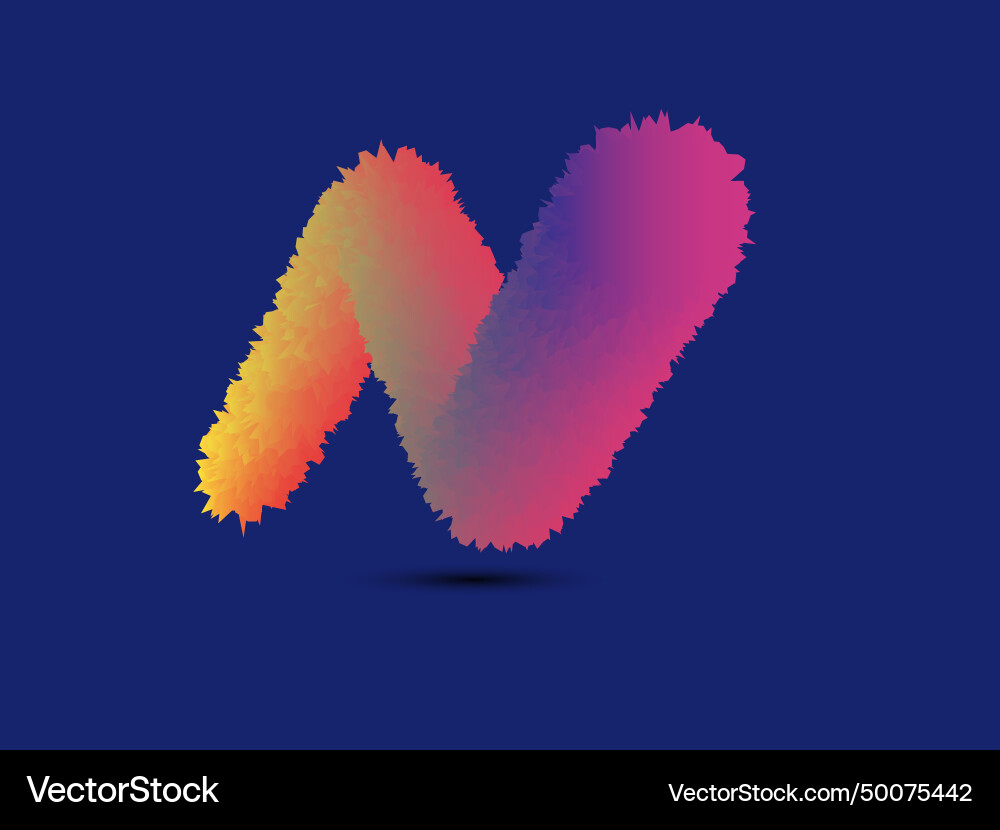 Modern abstract n-alphabet furry blending Vector Image