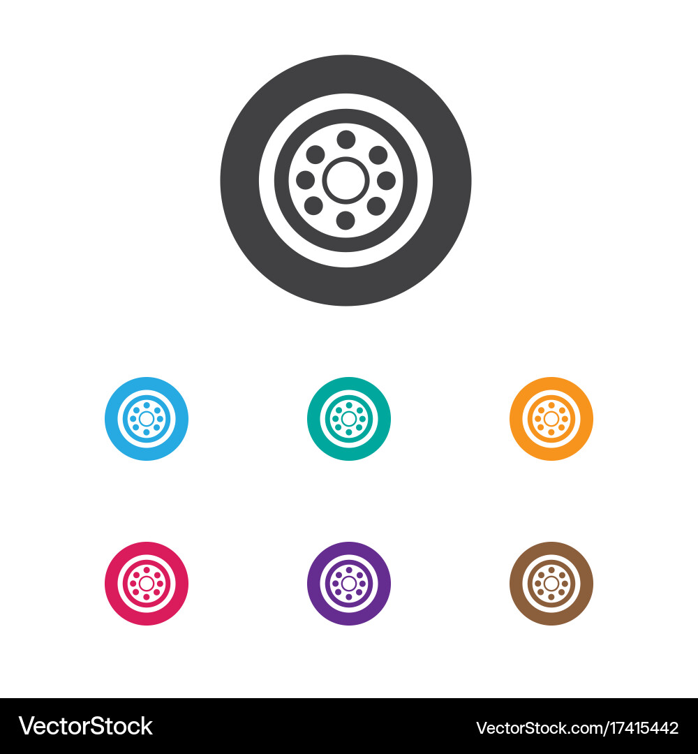 Of mixed symbol on wheel icon Royalty Free Vector Image