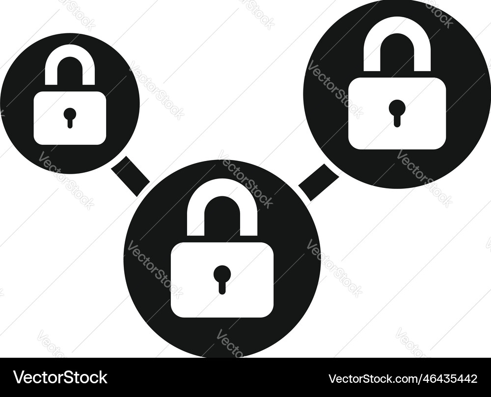 Padlock finance icon simple block chain Royalty Free Vector