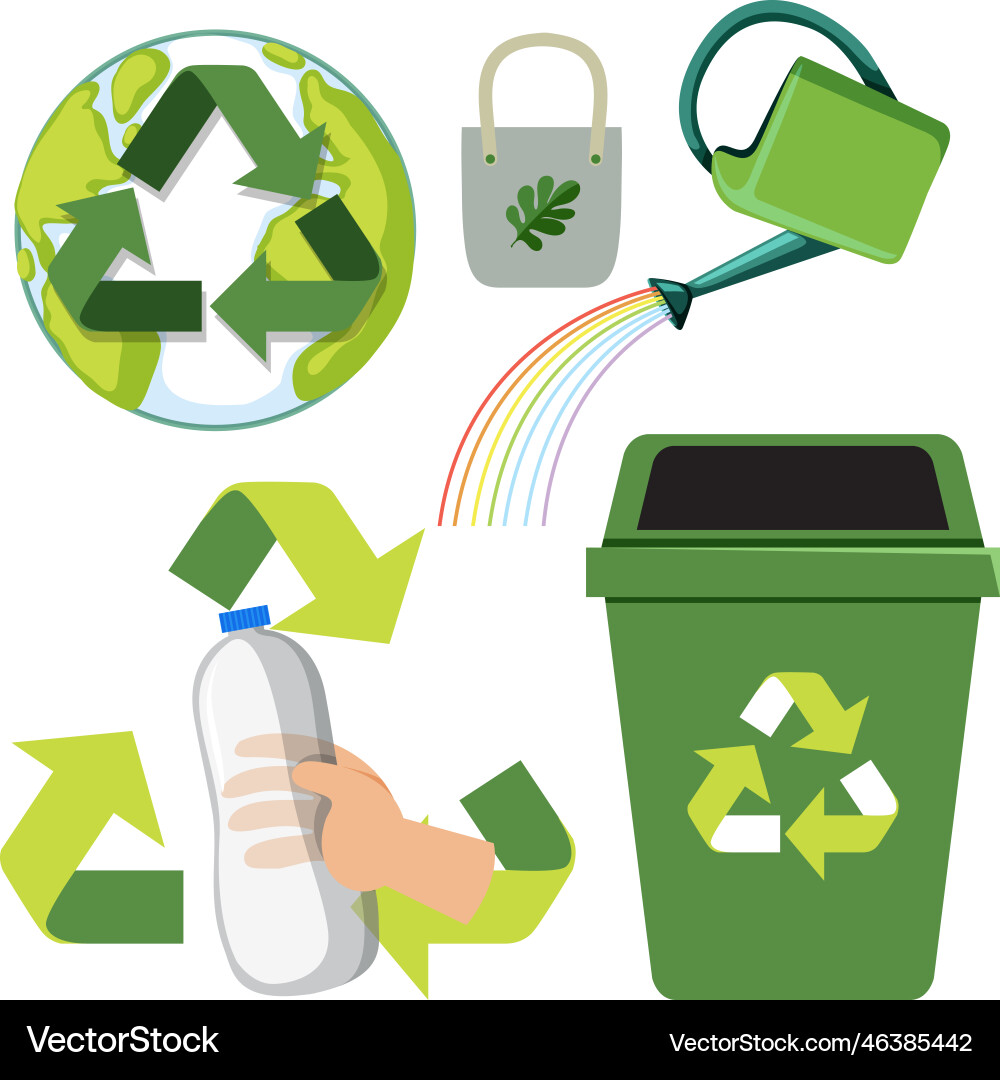 Save the earth graphics and icons collection Vector Image