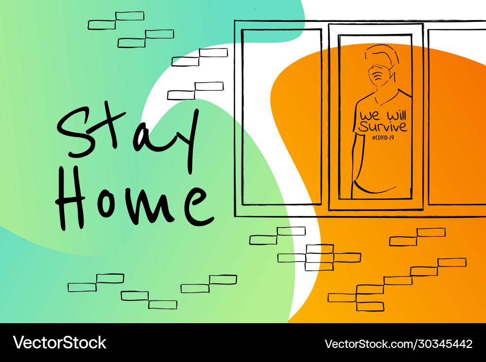 Self quarantine and social distancing concept Vector Image