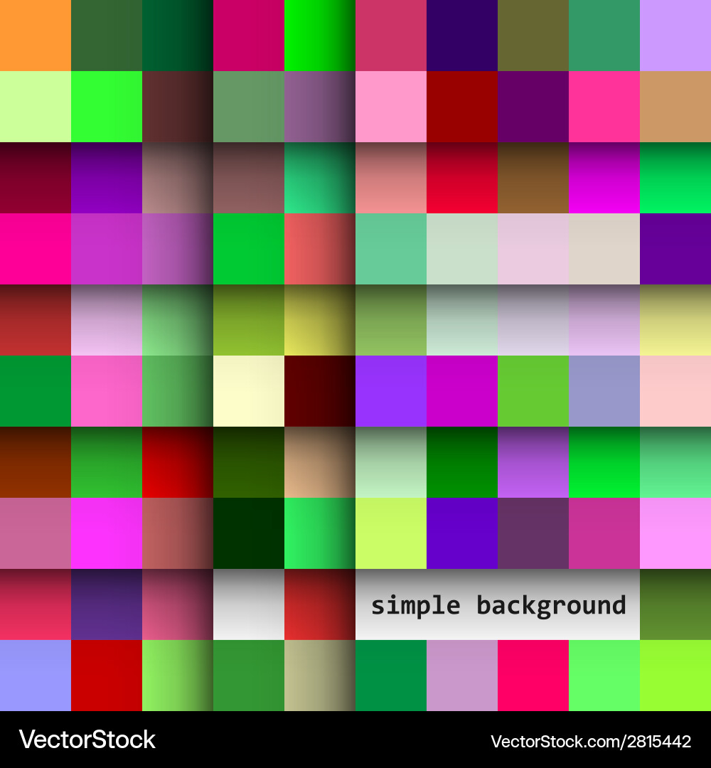 Simple background of colored squares and shadows Vector Image