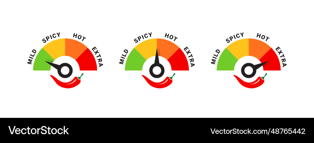 Spicy level food spiciness indicator Royalty Free Vector