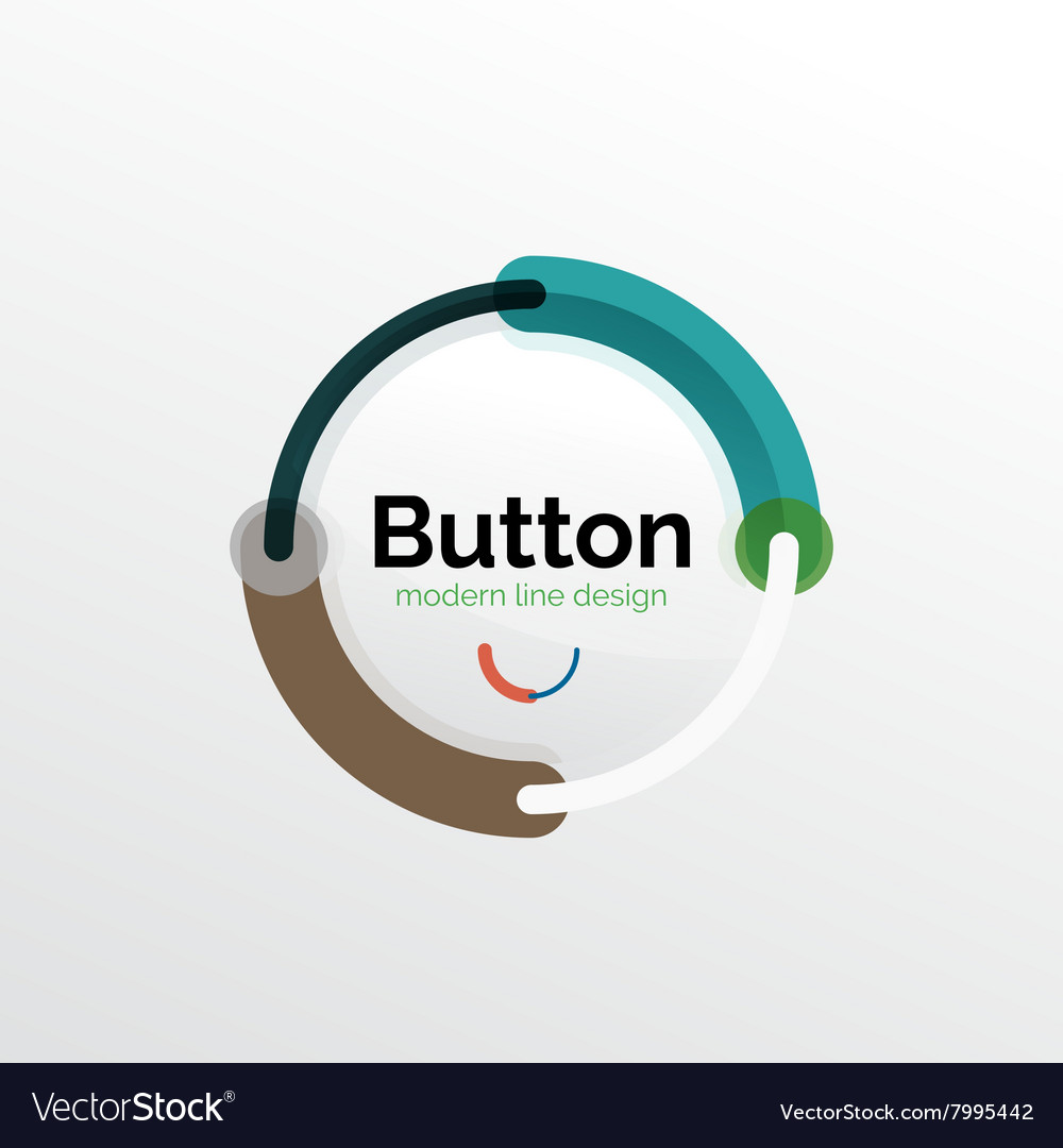 Thin line design geometric button flat Royalty Free Vector