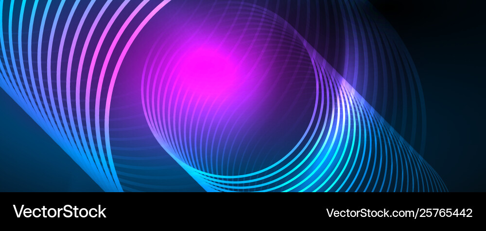 Trendy neon blue abstract design with waves Vector Image