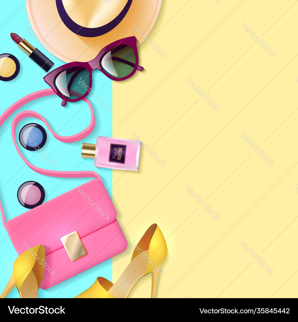 Women accessories poster Royalty Free Vector Image