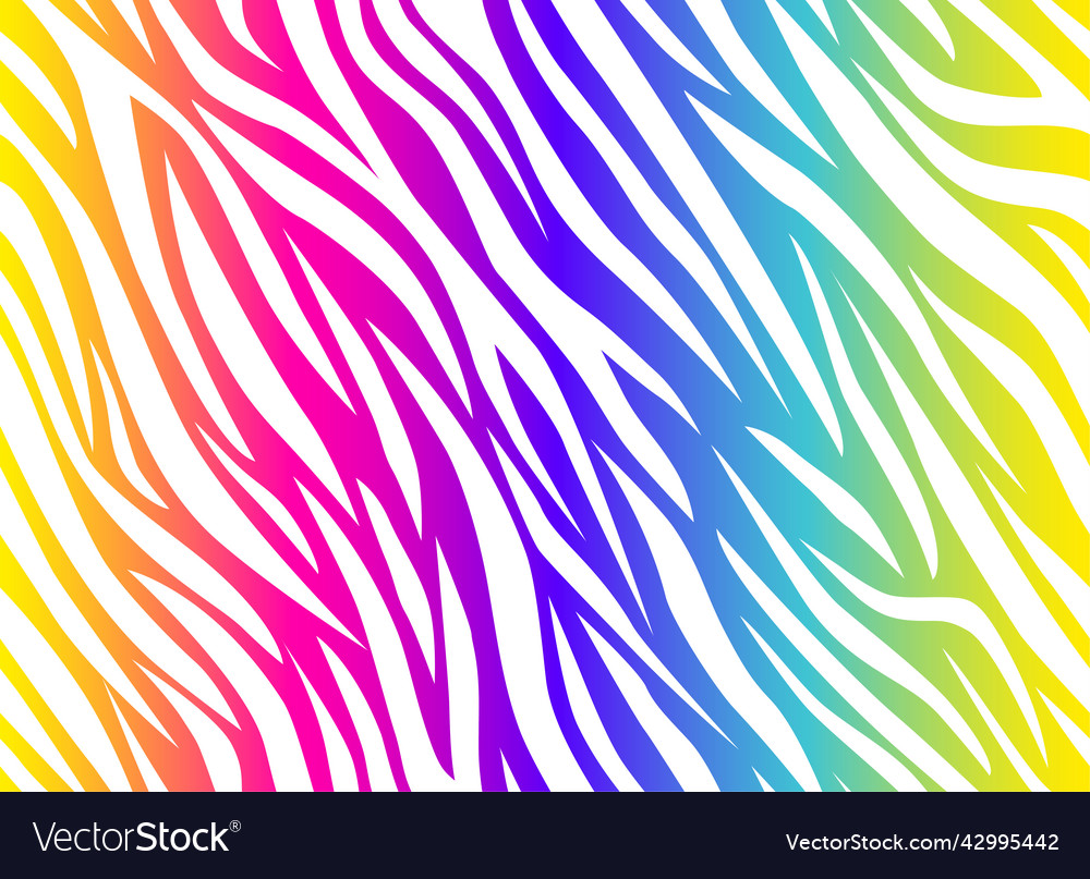 Zebra rainbow abstract seamless pattern colorful Vector Image