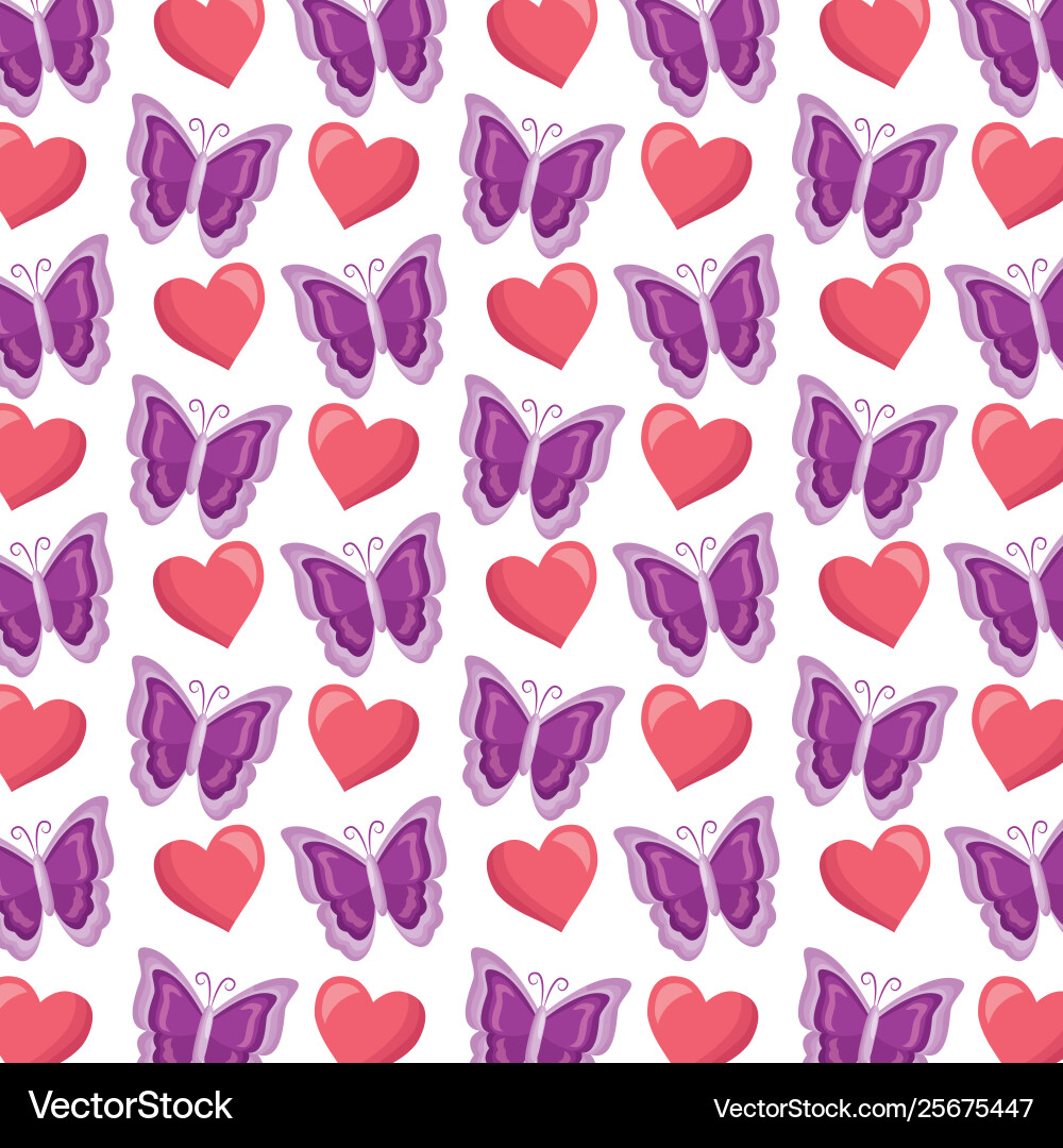 Butterfly hearts love Royalty Free Vector Image