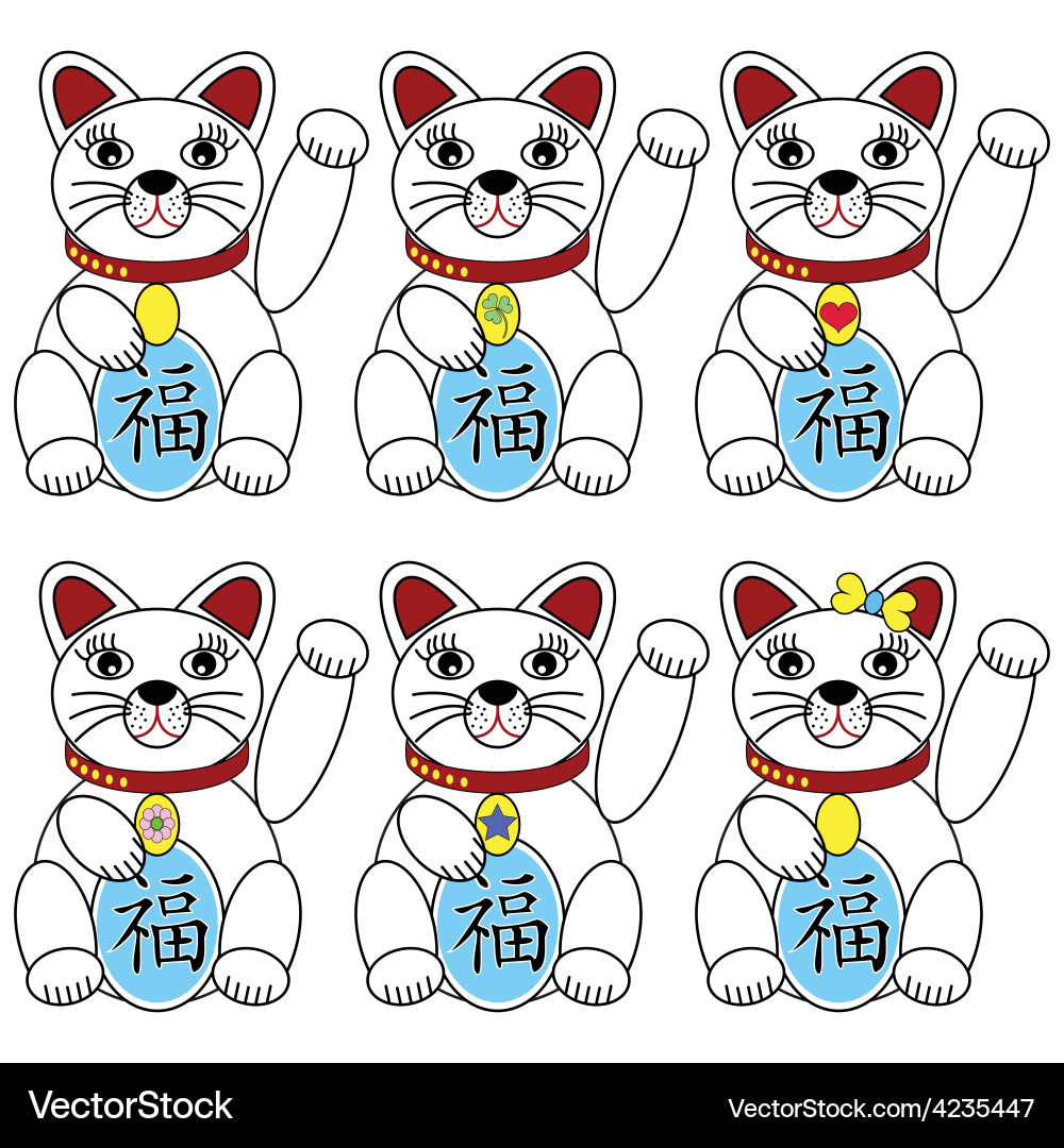 Chinese lucky cat Royalty Free Vector Image - VectorStock