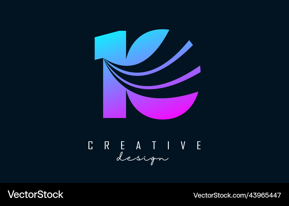 Colorful creative number 10 logo with leading Vector Image