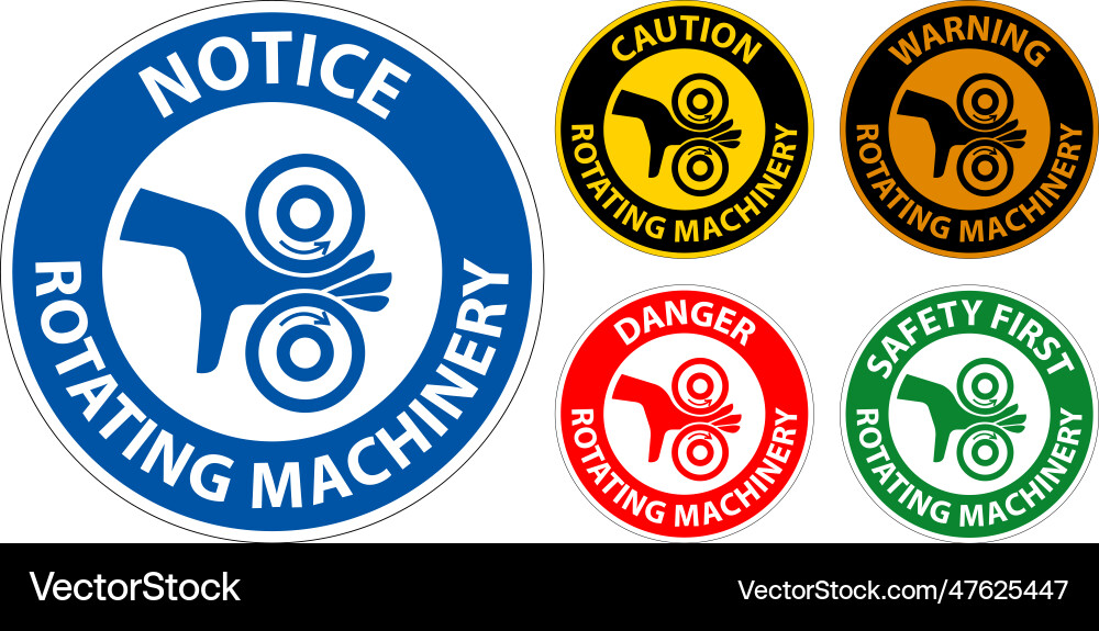Danger sign rotating machinery keep hands away Vector Image