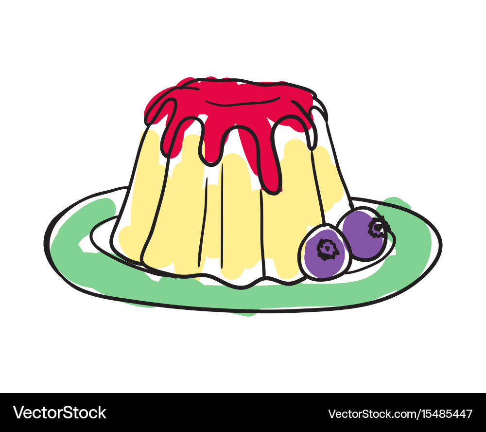 English cake hand drawn isolated icon Royalty Free Vector