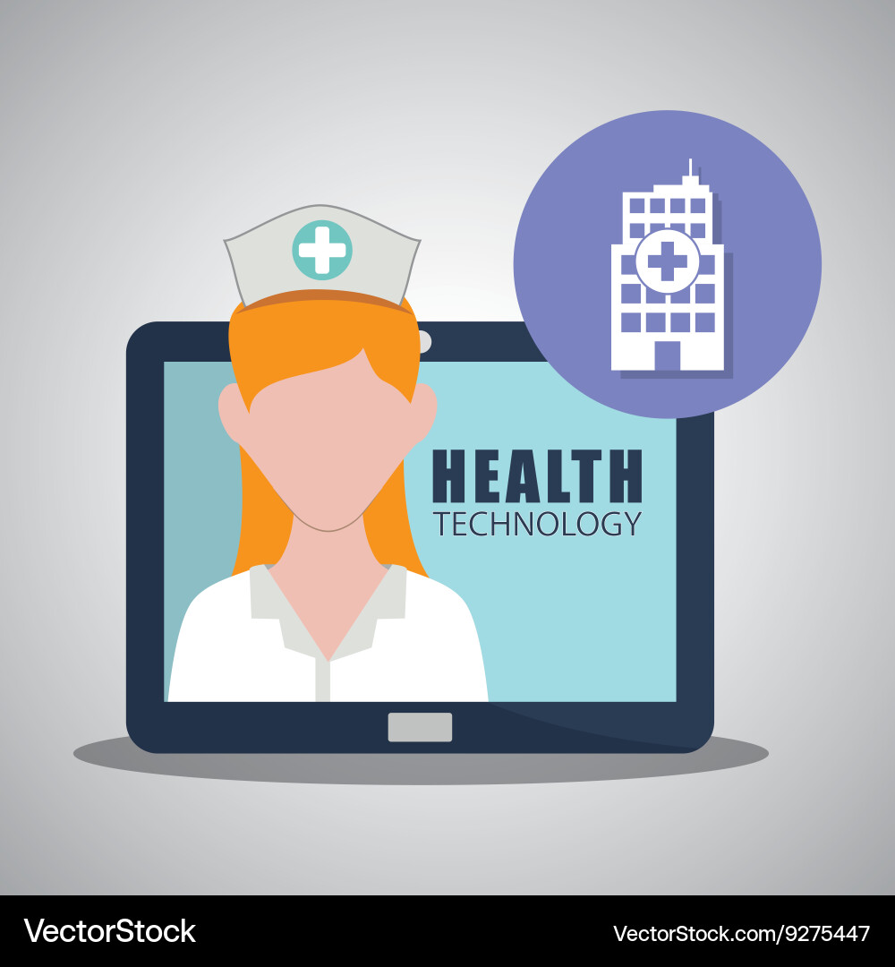 Health care design technology icon isolated Vector Image
