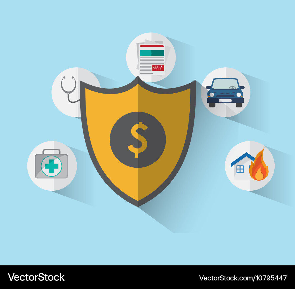 Insurance services related icons image Royalty Free Vector