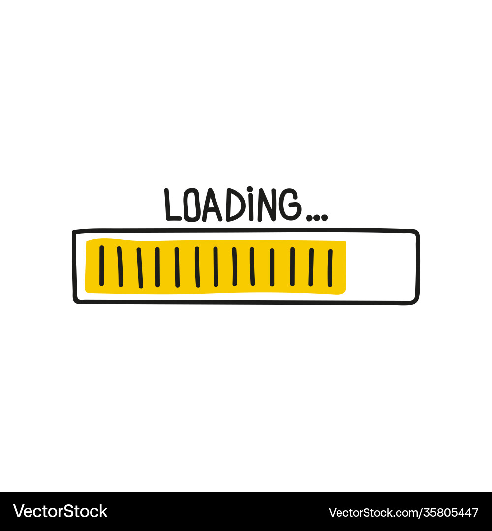 Loading bar doodle icon Royalty Free Vector Image