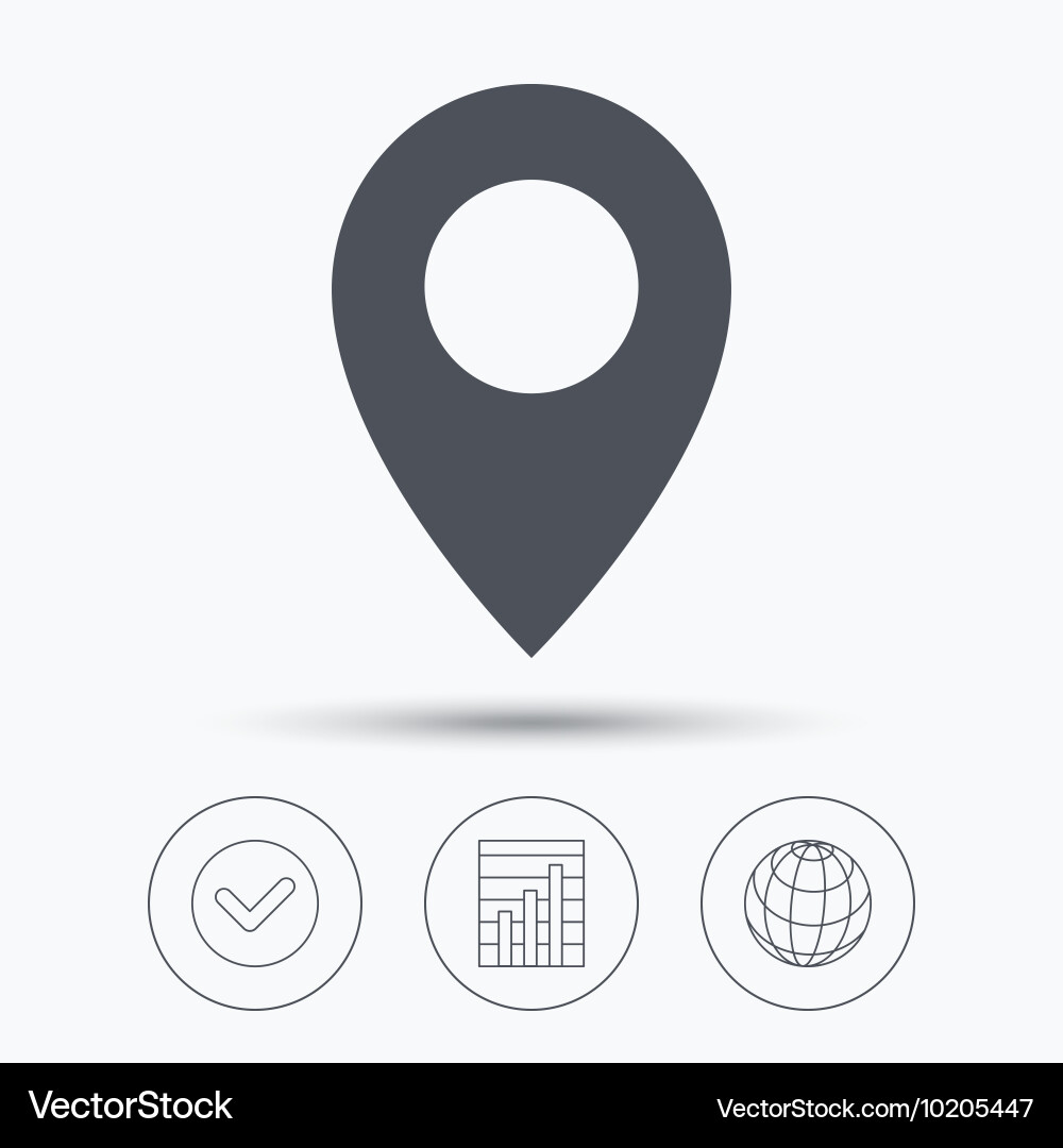 Location icon map pointer sign Royalty Free Vector Image