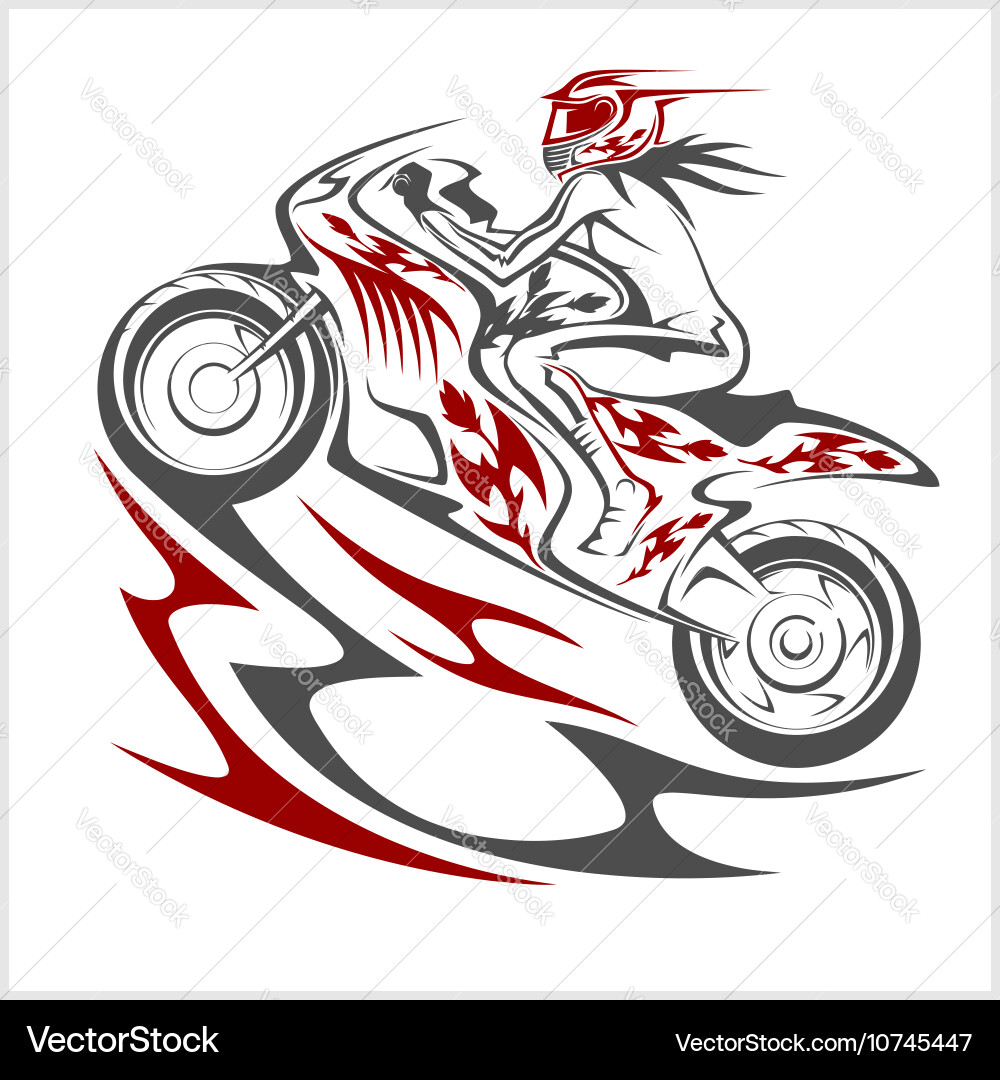 Motorcycle racer sport Royalty Free Vector Image