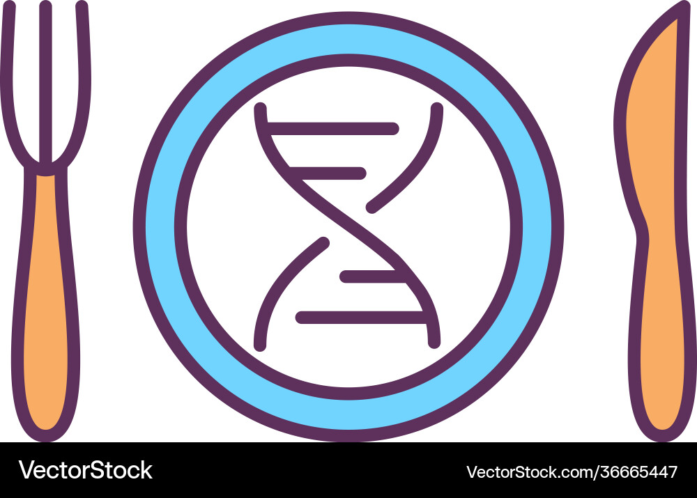 Nutrigenomics rgb color icon Royalty Free Vector Image