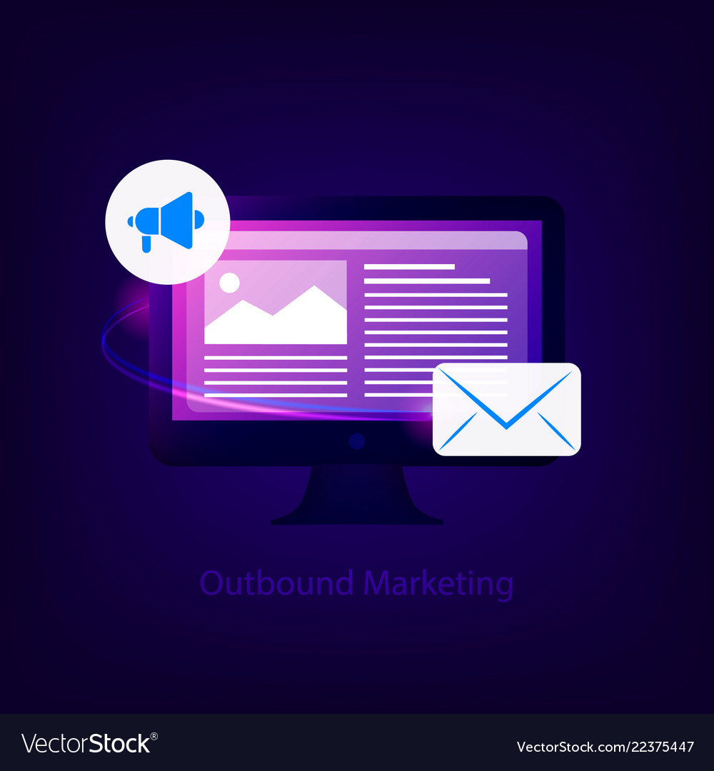 Outbound marketing concept Royalty Free Vector Image Outbound marketing concept Royalty Free Vector Image