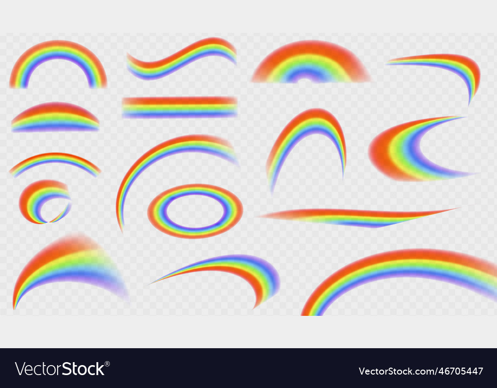 Realistic rainbow collection Royalty Free Vector Image