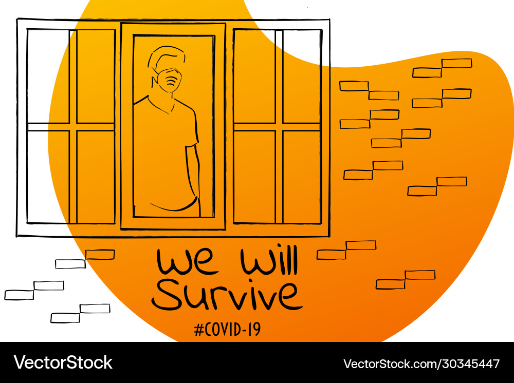 Self quarantine and social distancing concept Vector Image