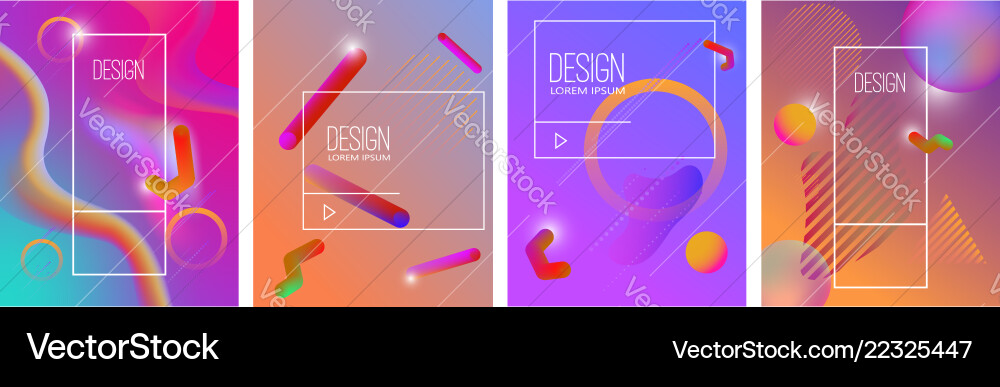 Set banner design templates with abstract vibrant Vector Image
