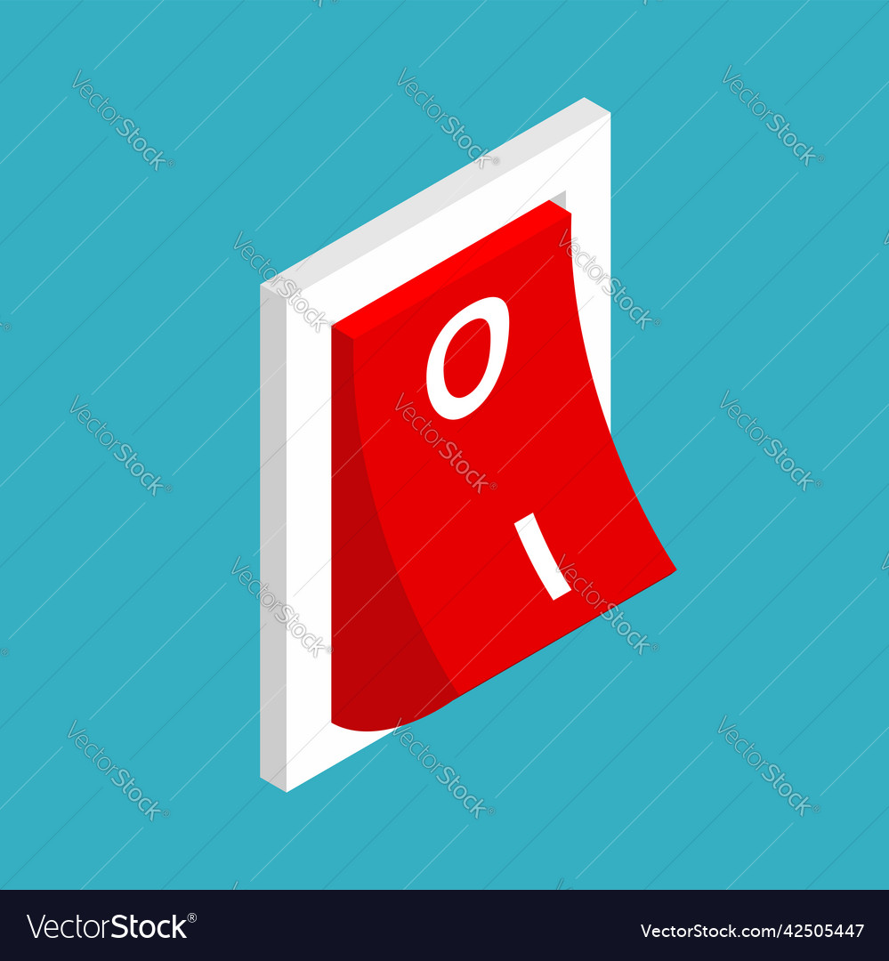 Switch isolated isometric toggle control button Vector Image