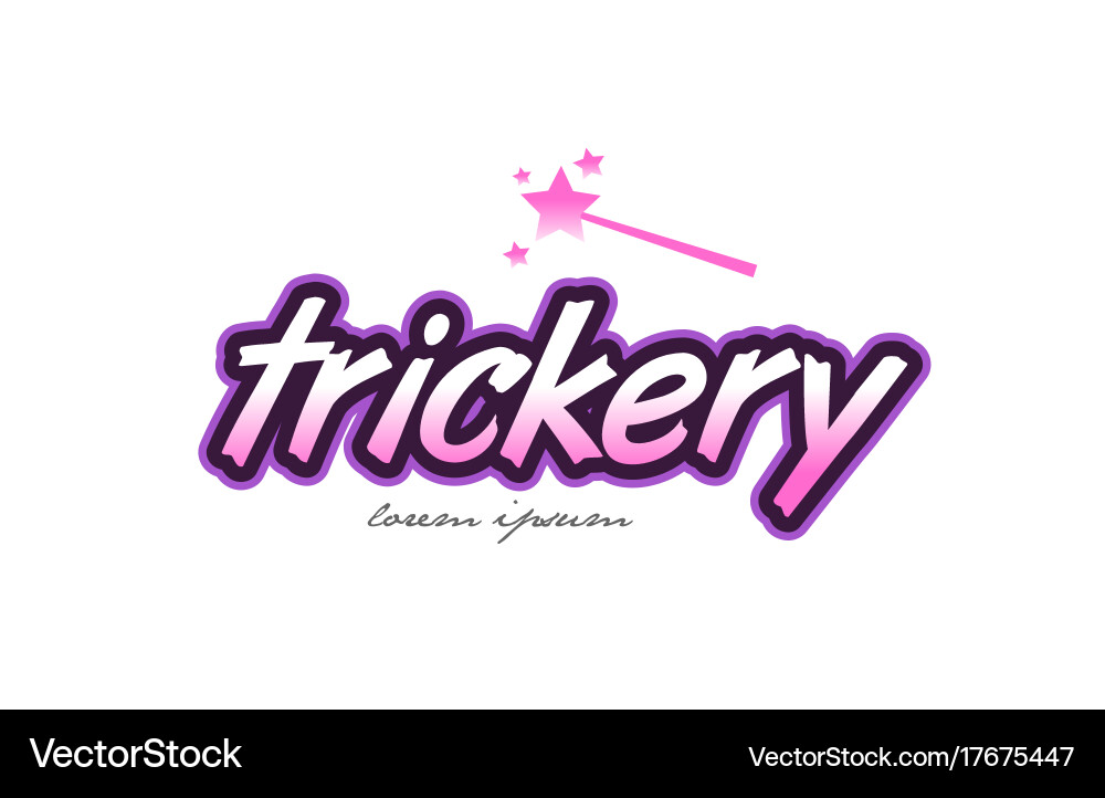 Trickery word text logo icon design concept idea Vector Image