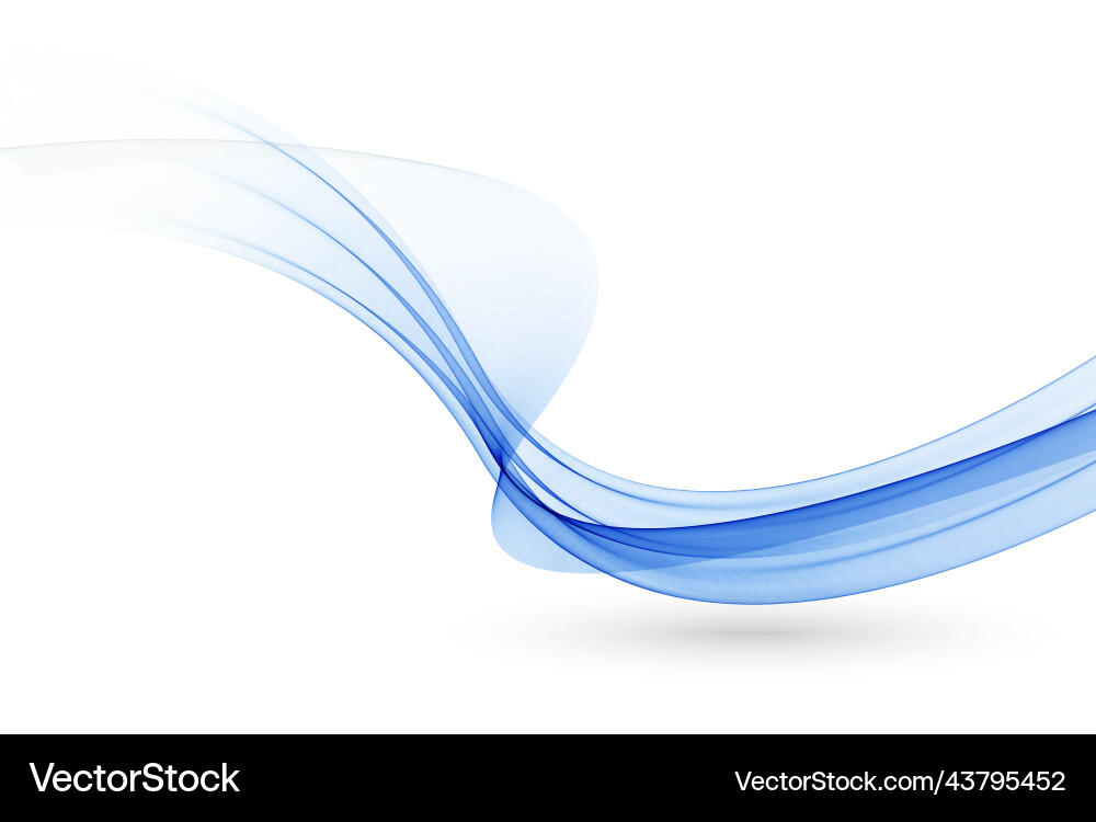 Abstract blue transparent flow lines wave Vector Image